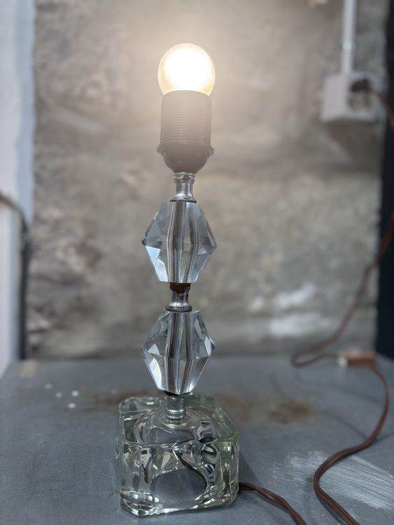 Pied de lampe en plexiglas et verre style art déco (D'occasion) à ...