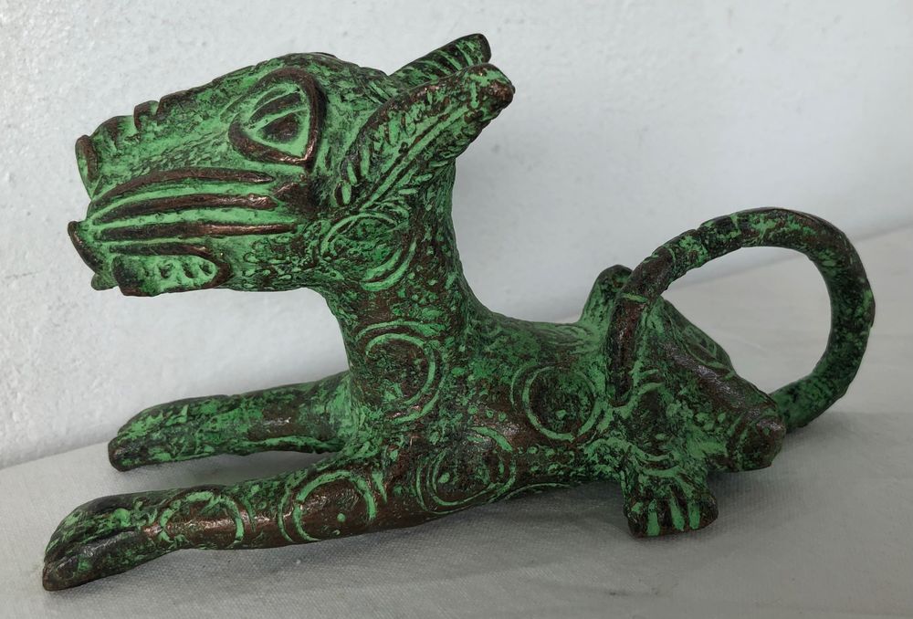 feiner alter Leopard Bronze Benin Länge 14,5 cm | Kaufen auf Ricardo