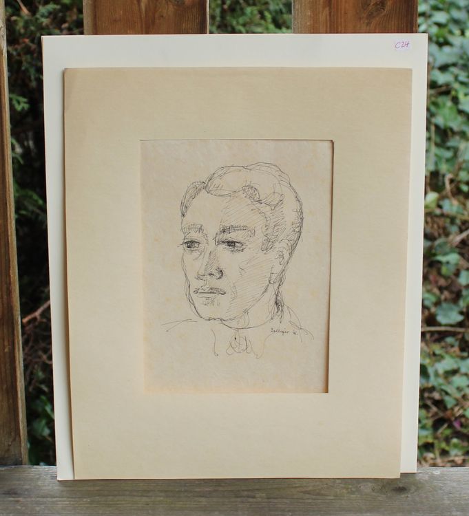 Bolliger René 1911-71 Feder Zeichnung Portrait 1941 sign. | Kaufen auf ...
