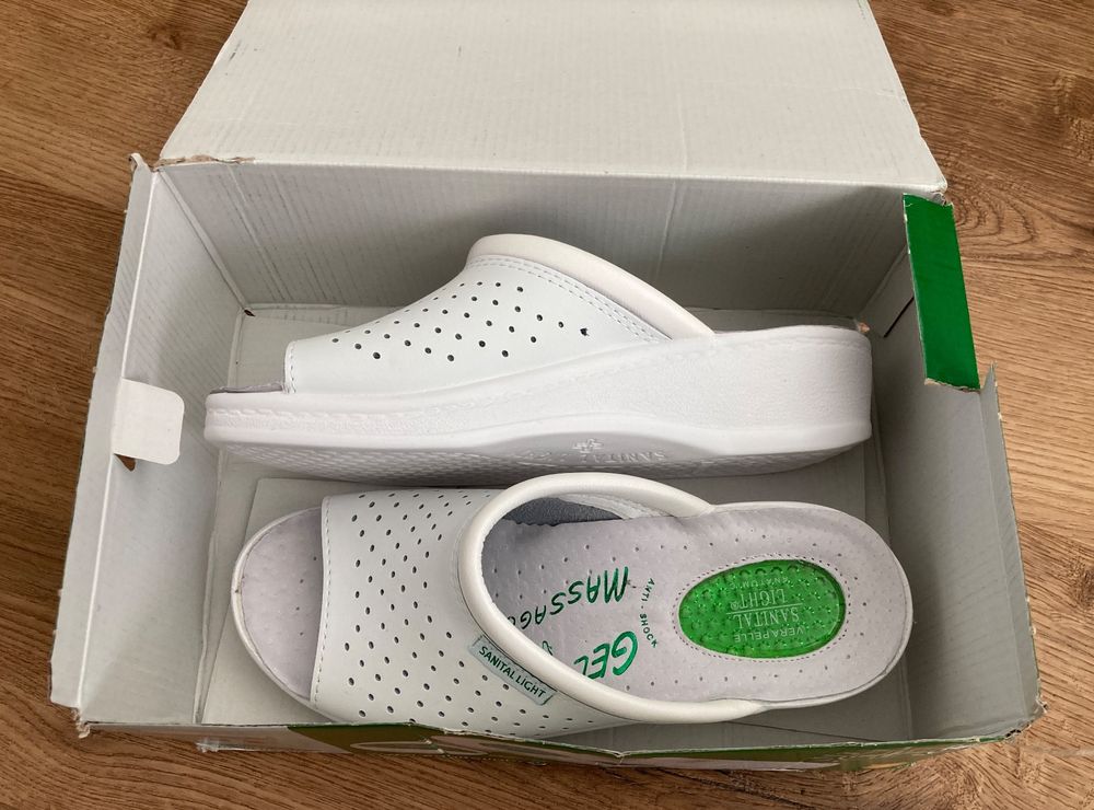 Sanital Light Leder Pantolette Gr. 38 weiss (Neu und originalverpackt ...
