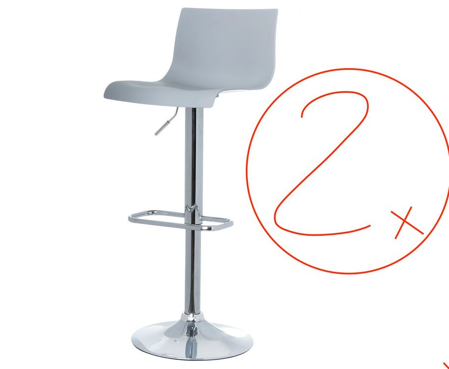 2er-Set Barhocker H 590-815 mm, grau höhenverstellbar, 360° (Neu (gemäss Beschreibung)) in ...
