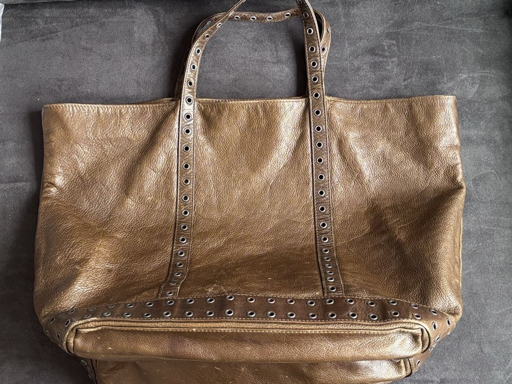 Vanessa Bruno Leather Tote Bag Shopper Big Brown | Kaufen auf Ricardo