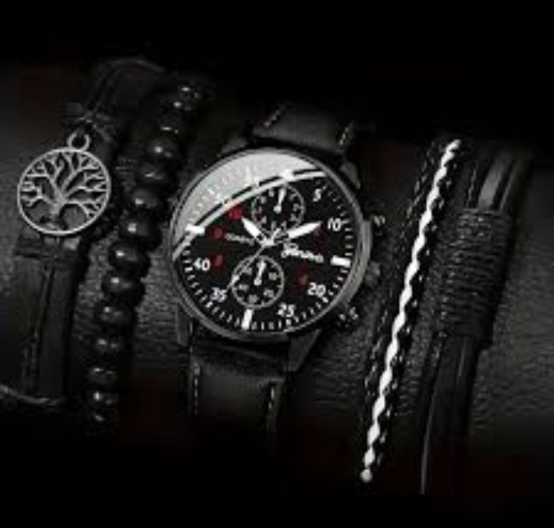 Schicke Herrenuhr mit Lederarmband und 4 NEUE... (Neu (gemäss Beschreibung)) in Spreitenbach für ...