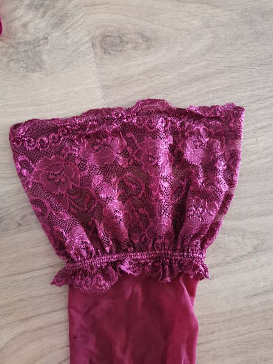 Strapsenhalter + strümpfe / S / 36 / Spitze / bordeauxrot | Kaufen auf ...