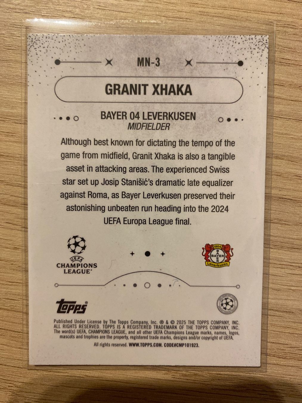 Topps Merlin 24/25 Mystic Nights Granit Xhaka (Neu (gemäss Beschreibung ...