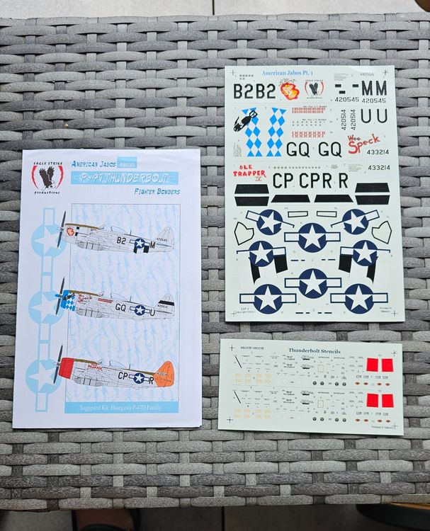 Seltenes Decal-Set "P-47 Thunderbolt Fighter Bombers", 1:48 (Neu ...