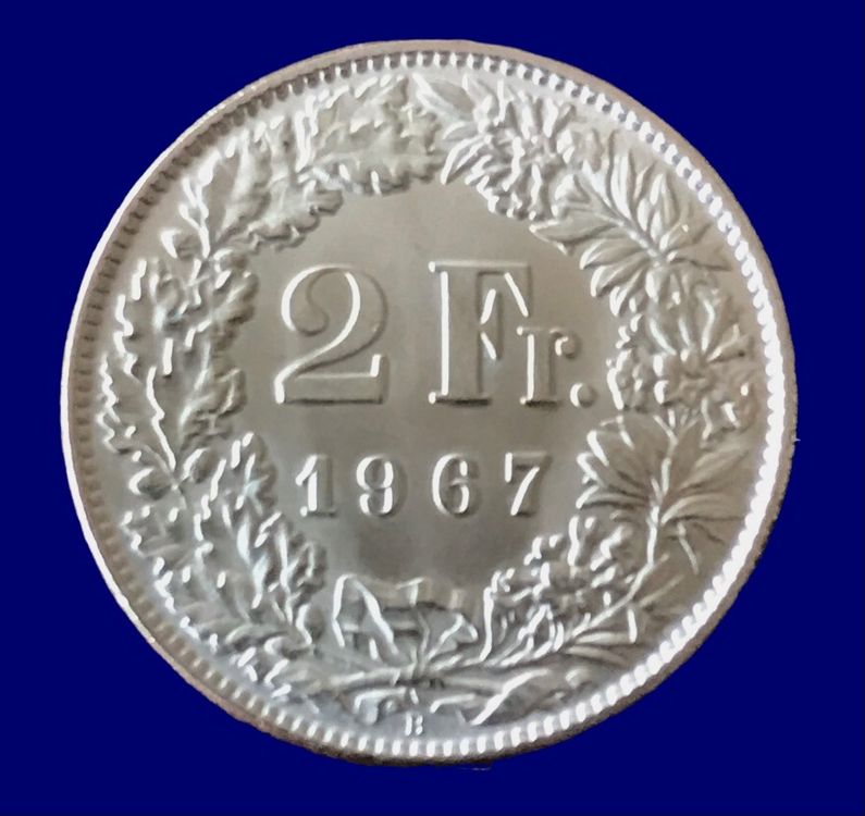 Schweiz 2 Franken Silber Jahrgang 1967 UNC | Kaufen auf Ricardo
