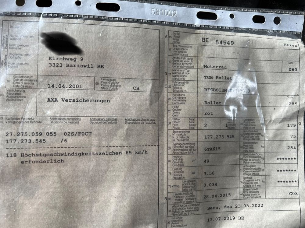 Roller Motor TGB Bullet (Gebraucht) in Bäriswil BE für CHF 96 – nur ...