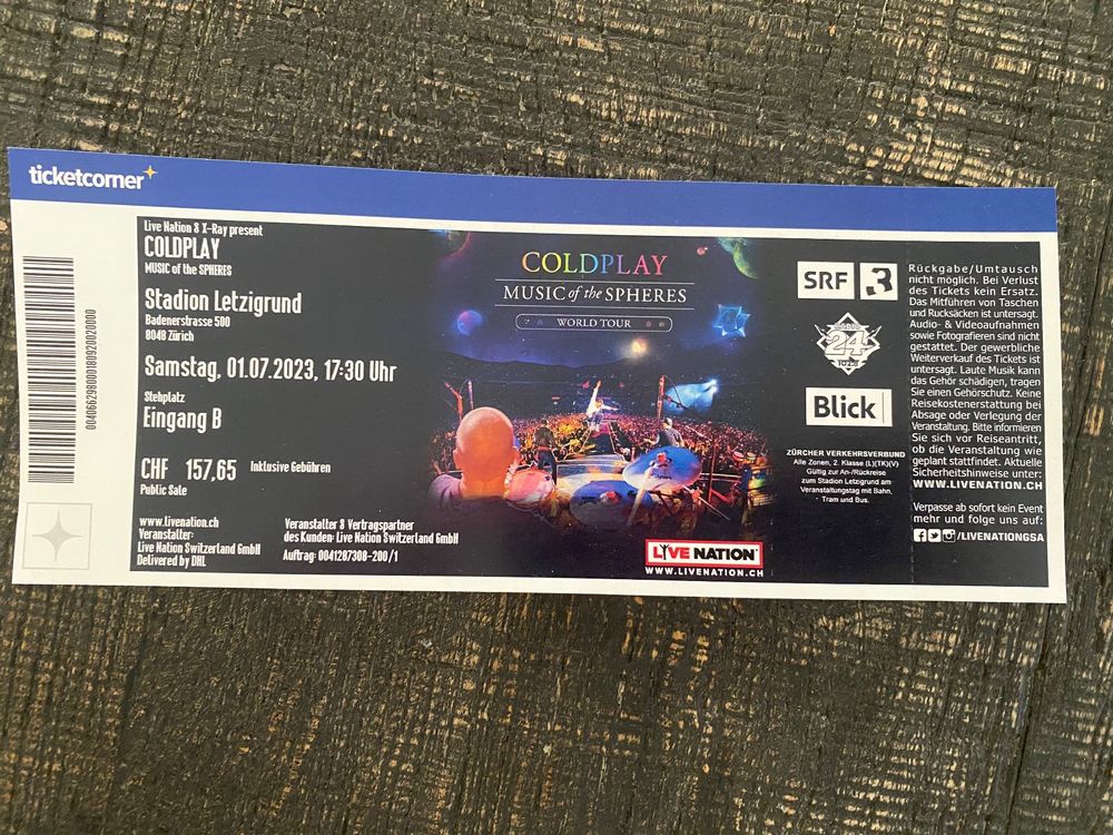 Coldplay Ticket | Kaufen auf Ricardo