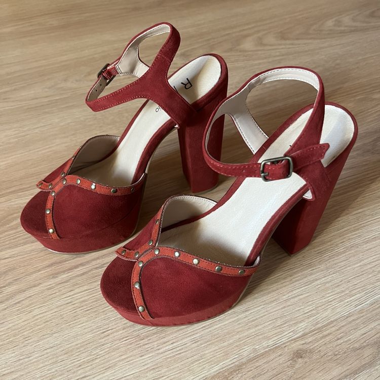 La Redoute Studio sandales à talon rouge/orange boho daim 38 | Kaufen ...