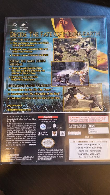 The Lord of the Rings The Two Towers Gamecube - Version US (D'occasion ...