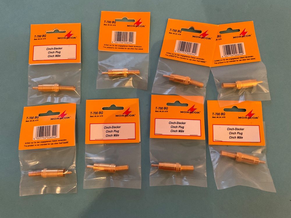 8 Monacor Cinch - Stecker für ReVox,Teac,Akai,Nagra, Studer (Gebraucht ...
