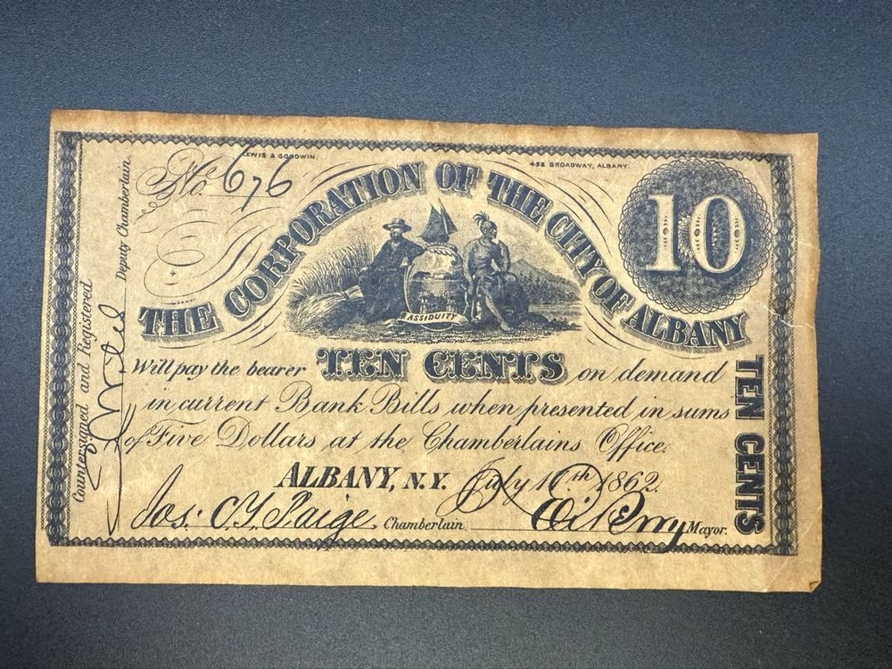 USA Albany 1862 – Historische Banknote 10 Cents (Gebraucht) in Lamone ...