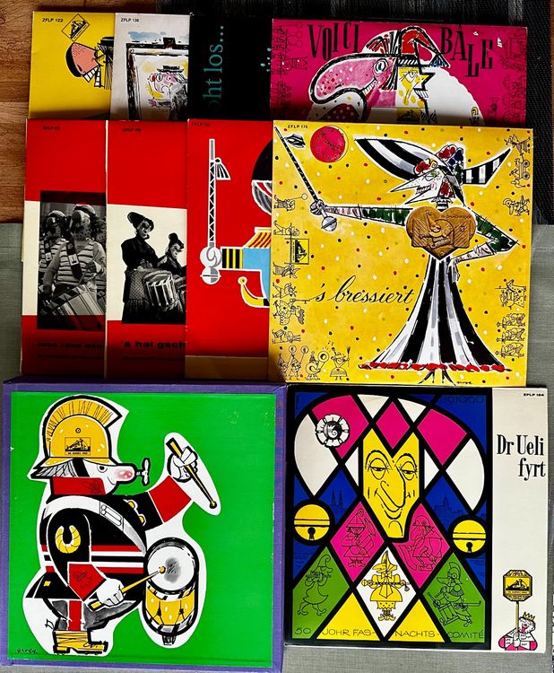 Basel Fasnacht, 9 verschiedene Schallplatten mit Schatulle (Gebraucht) in Basel für CHF 10 – mit ...