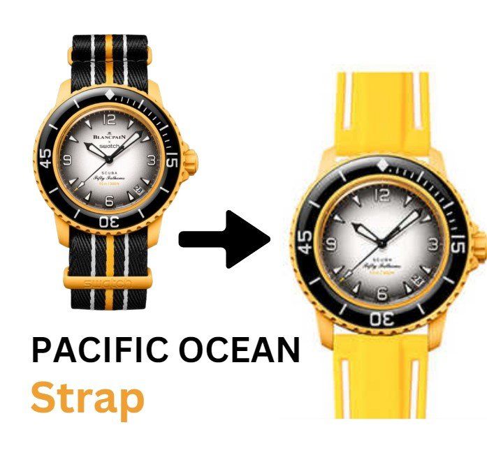Blancpain X Swatch Strap /Armband in Gelb für Pacific Ocean (Neu und ...