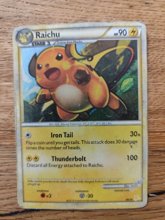 Pokemon Raichu Trainer Kit Pikachu holo 2010 HS Heartgold (Gebraucht ...