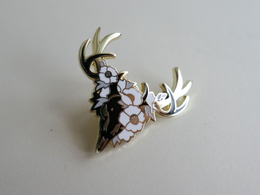 Gothic Pin - Skeleton Flowers | Kaufen auf Ricardo