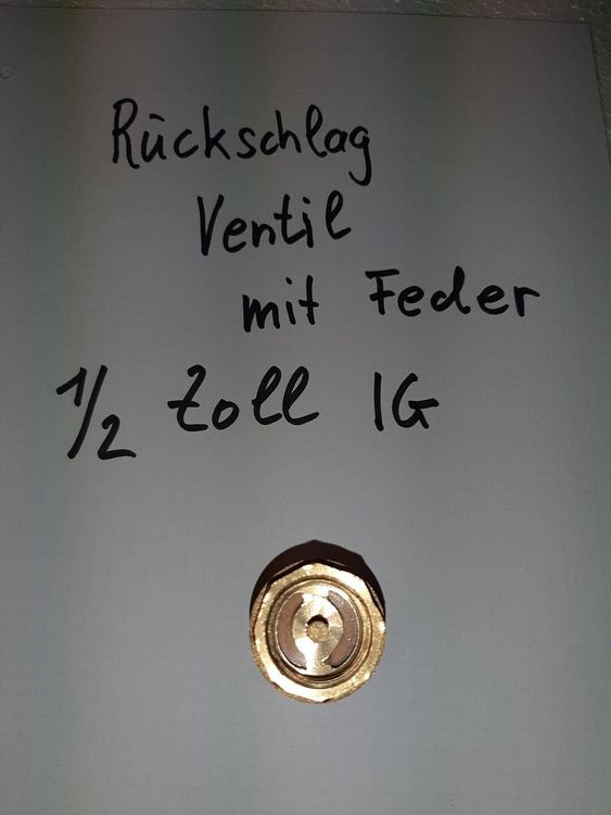 Rückschlagventil, federbelastet 1/2 IG (Neu (gemäss Beschreibung)) in ...