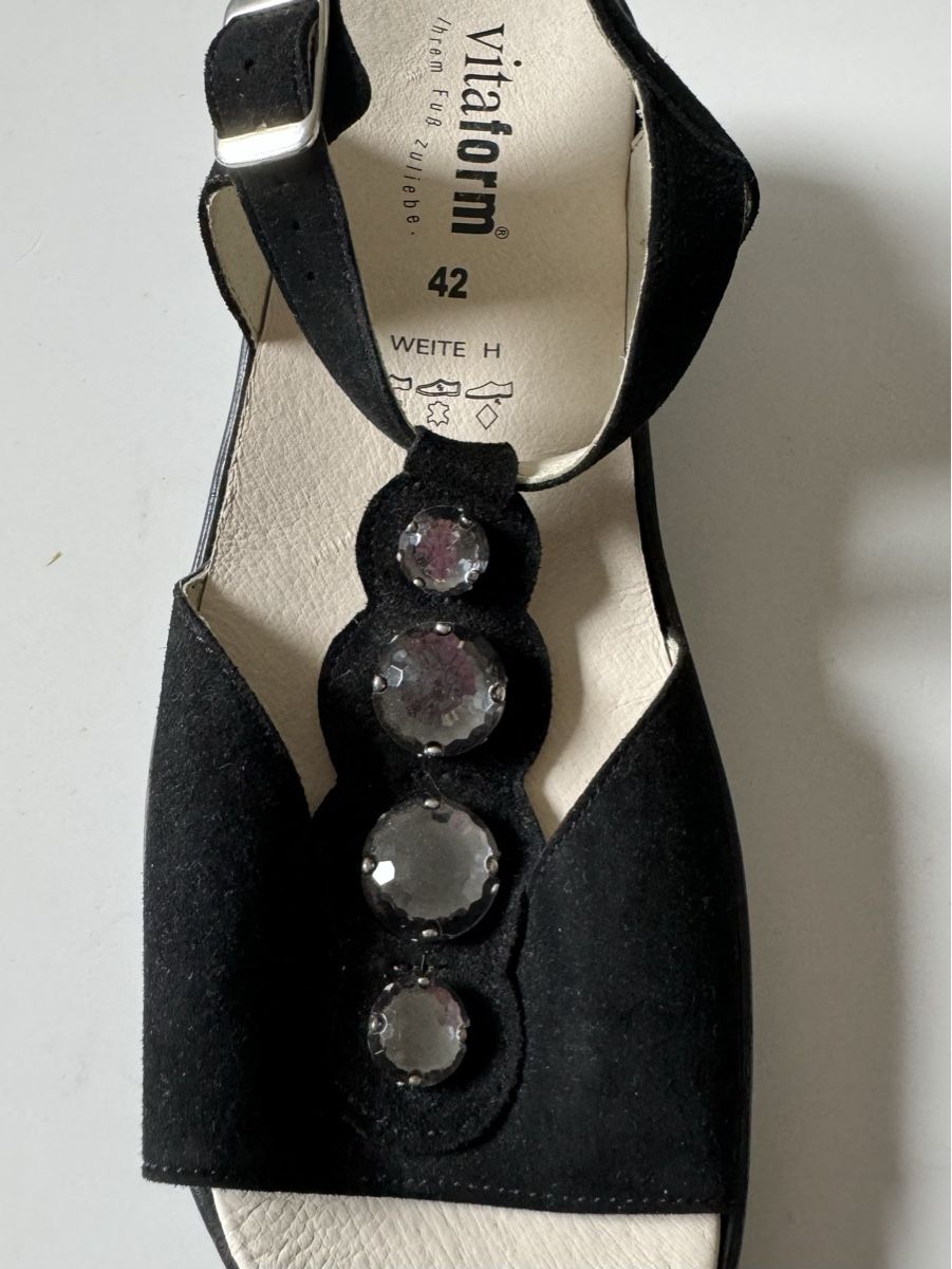 Vitaform Sandalen mit Schmuck-Aplikation Schwarz Gr. 42 Neu (Neu ...