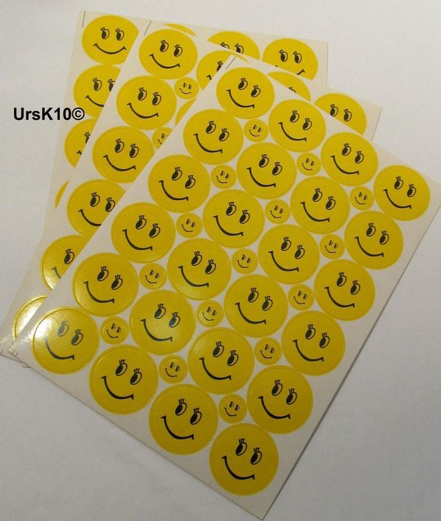 NEUE Smile 4 Blatt gelbe Smiley Emoji TOTAL 156 Stück (Neu und originalverpackt) in St ...