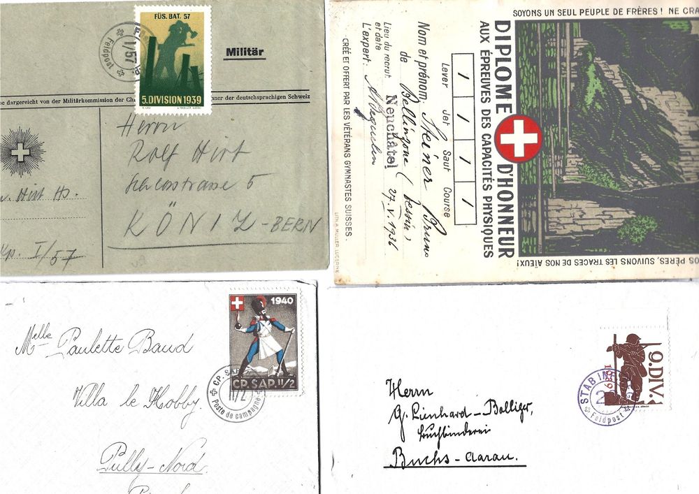 Briefposten Militär-/Soldatenmarken (siehe Scan) (Gebraucht) in Brunnen ...