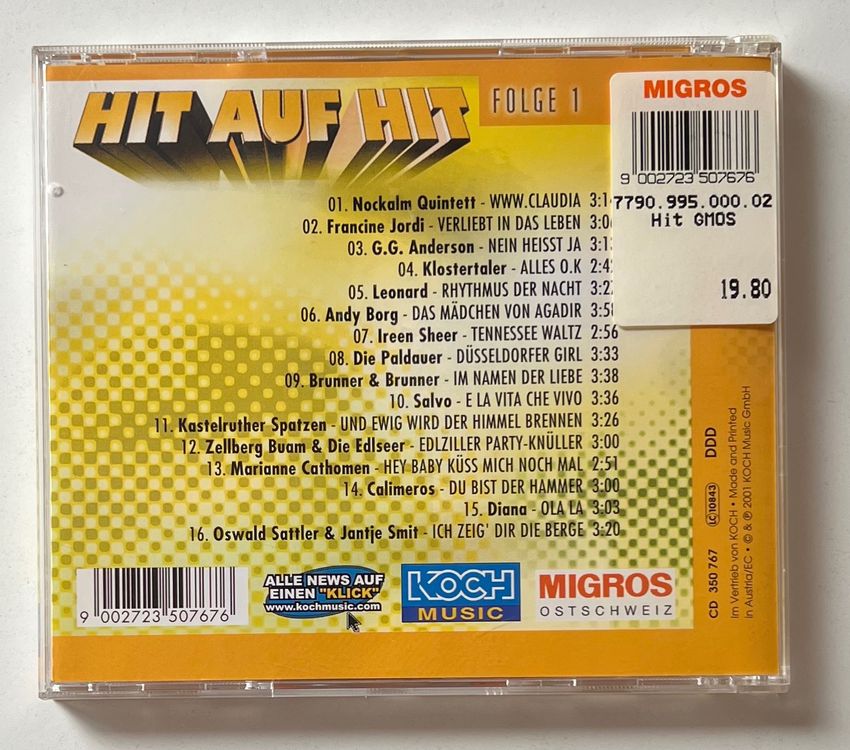 Hit auf Hit / Verschiedene Schlager - Interpreten (Gebraucht) in Näfels ...