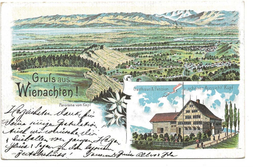 Gruss aus Wienachten (AR) Gasthaus z. schönen Aussicht 1900 | Kaufen auf Ricardo