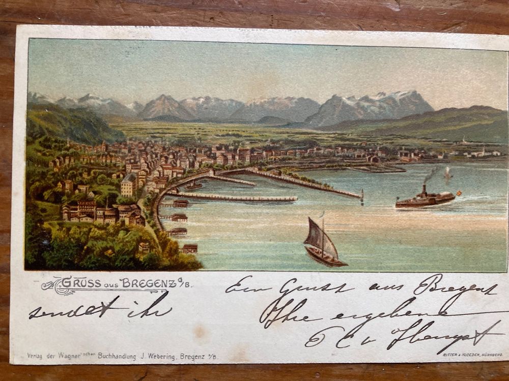 Postkarte Kunstkarte „Gruss aus Bregenz“, gelaufen 1899 | Kaufen auf Ricardo