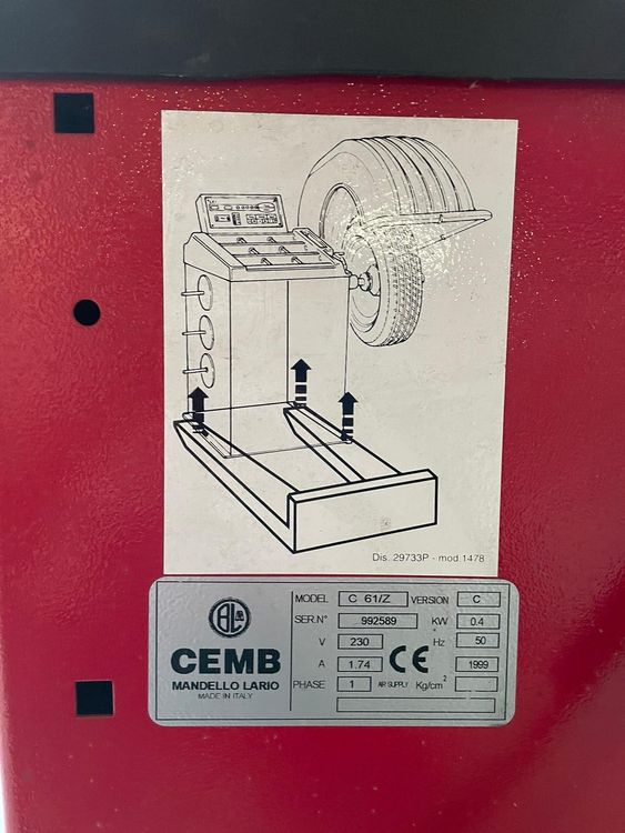 Cemb C61z Auswuchtmaschine (Gebraucht) in Weingarten-Kalth für CHF 381 ...