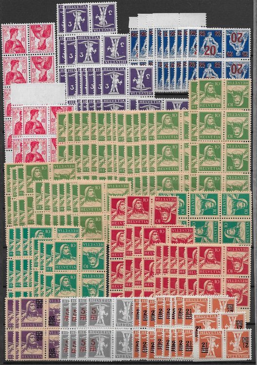 Posten TELLEN Kehrdrucke ** tadellos SBK 1200.-+ TOP ab 1.- (Neu (gemäss Beschreibung)) in ...