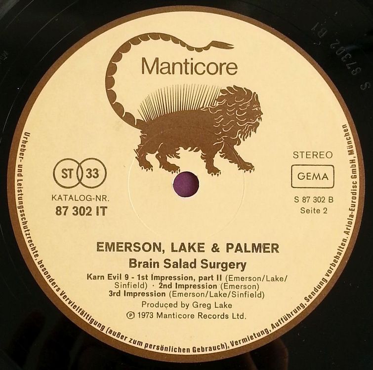 LP Vinyl: EMERSON LAKE & PALMER - BRAIN SALAD SURGERY, 1973 (Gebraucht ...
