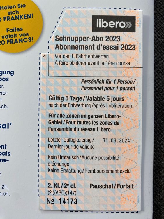 Abonnement libero valable 5 jours dans toutes les zones | Kaufen auf ...