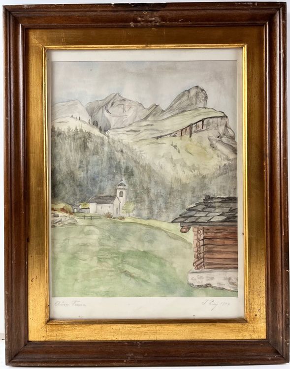 Antike Berglandschaft Aquarell signiert. (Gebraucht) in Neuhausen am Rheinfall für CHF 10 – mit ...