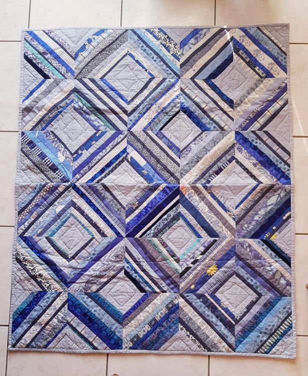Patchworkdecke /Quilt, Blautöne, Handarbeit Unikat 119x143cm (Gebraucht) in Gwatt (Thun) für CHF ...