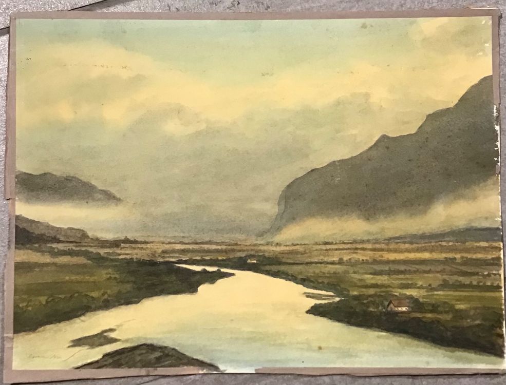Antike Landschaft Aquarell Unleserlich Signiert | Kaufen auf Ricardo