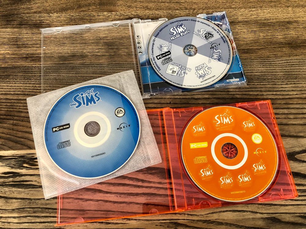 3 x Sims (Original, Urlaub Total, House Party) Retro CD Rom (Gebraucht ...
