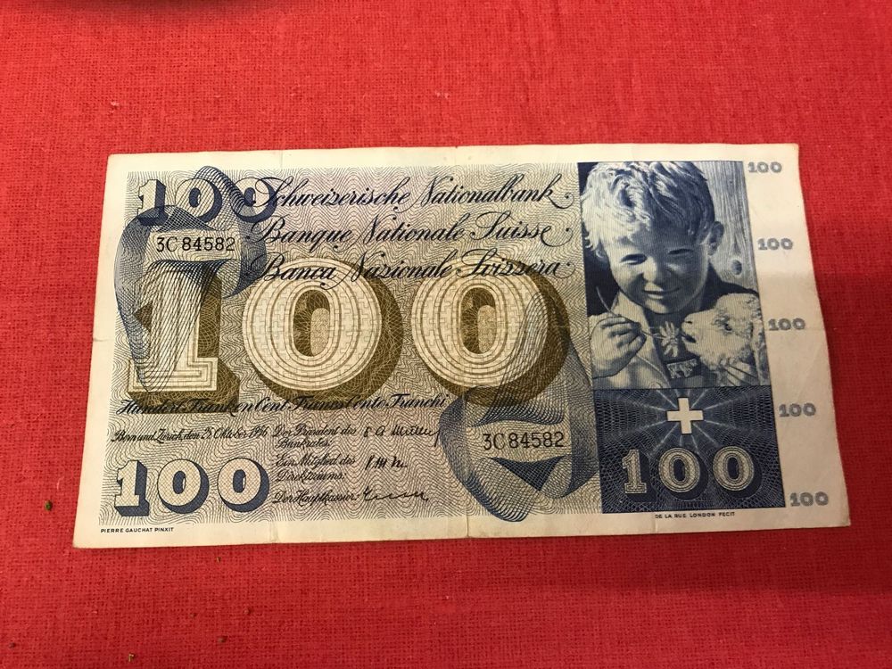 100 Franken Note 1956 TOP Selten (Gebraucht) in Ormalingen für CHF 31 ...
