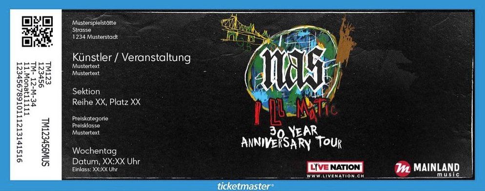 NAS - Illmatic 30 Year Anniversary Ticket Zürich, Halle 622 (Neu und ...