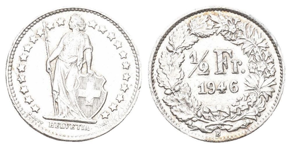 1/2 Franken 1946 GLEICHSTEHEND | Kaufen auf Ricardo