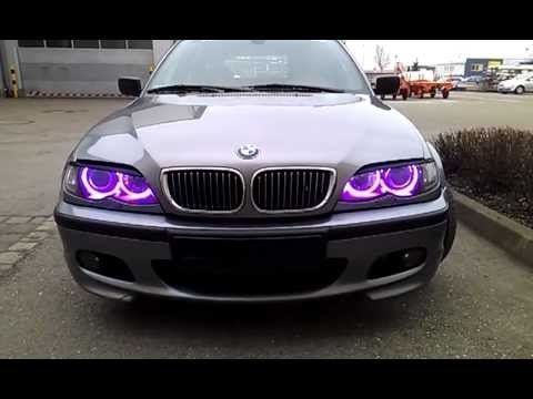 PHARES BMW E46 - Kit Angels Eyes VIOLET 2x 131mm / 2x 146mm (Neu und ...