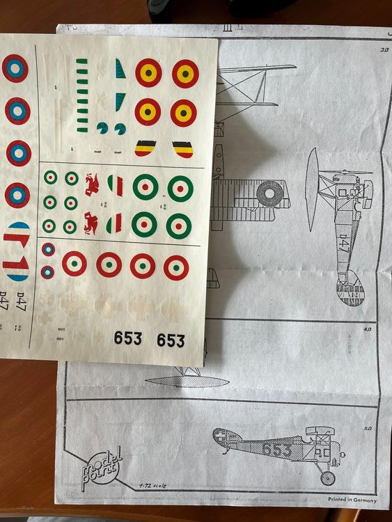 1/72 Decal Hanriot HD.1 Jagdflugzeug Nr. 653 Swiss Airforce (Neu ...