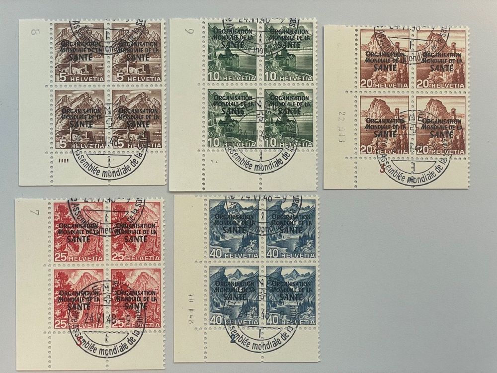 1948-1950, Landschaftsbilder OMS1-OMS5 ET-Vollstempel (Gebraucht) in Küssnacht am Rigi für CHF ...