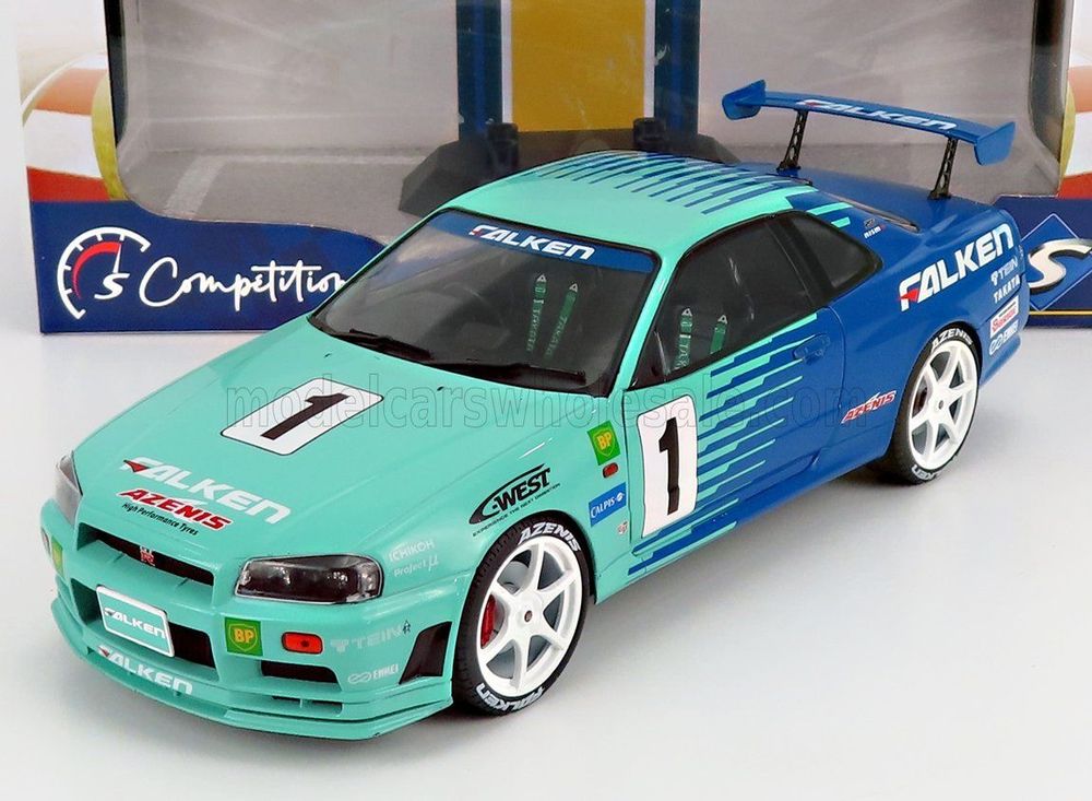NISSAN SKYLINE (R34) GT-R FALKEN DRIFT LIVERY 1/18 NEUHEIT | Kaufen auf ...