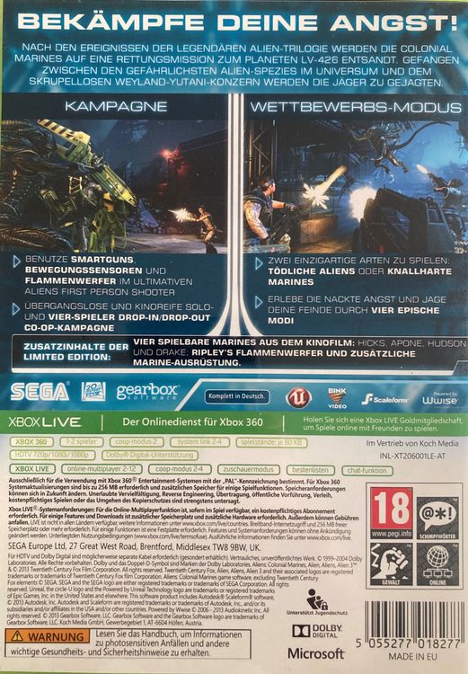 Aliens Colonial Marines Limited Edition - XBox 360 (Gebraucht) in ...