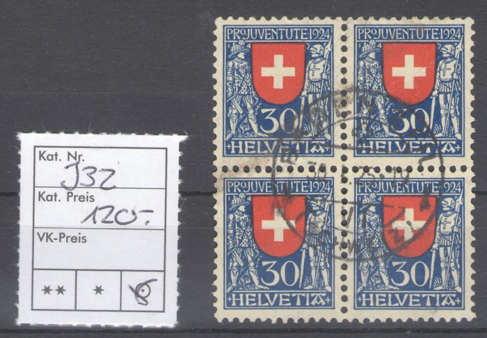 CH - Pro Juventute - Zst. Nr. J32 im 4er Block (Gebraucht) in Rombach für CHF 12 – mit Lieferung ...