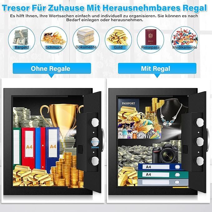 42L Safe Tresor Fingerabdruck mit A4 Feuerfester Tasche (Neu und originalverpackt) in Herisau ...