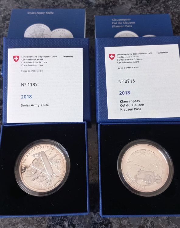 2× 20 Franken Gedenkmünzen 2018 pp, Silber 835 Swiss Mint | Kaufen auf Ricardo