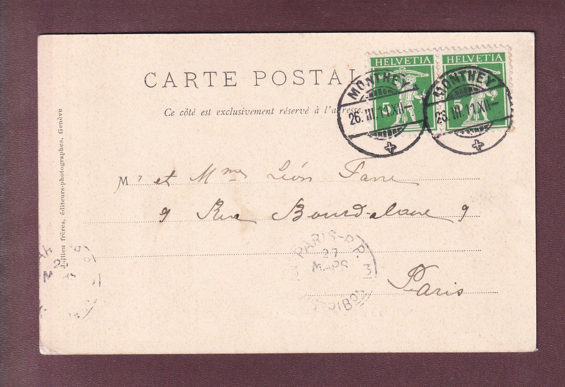 MONTHEY - Pont couvert - Animation - 1911 (D'occasion) à Pully pour CHF ...