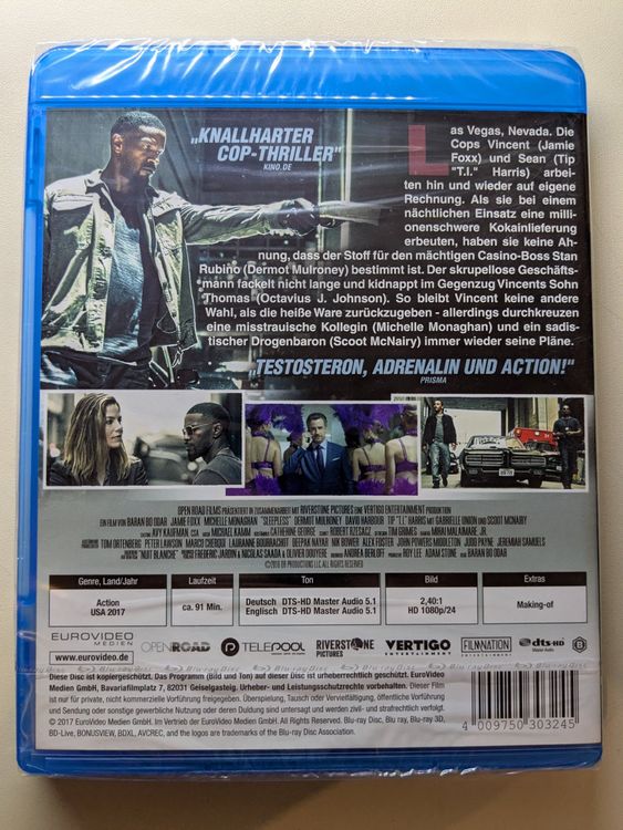 "Sleepless" mit Jamie Foxx [Blu-ray/neu & OVP] (Neu und ...