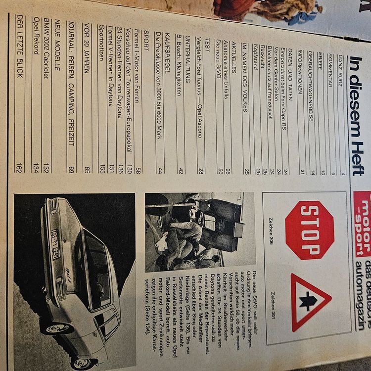 AMS /71 Opel Ascona Taunus BMW 2002 Baur Cabrio Wohnwagen xa (Gebraucht ...